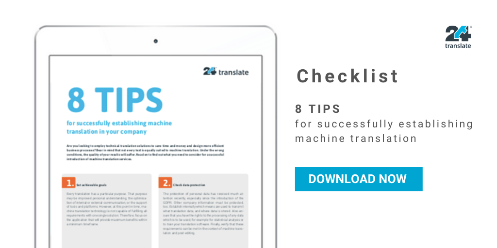 Checklist Machine Translation - 8 tips for the establishment